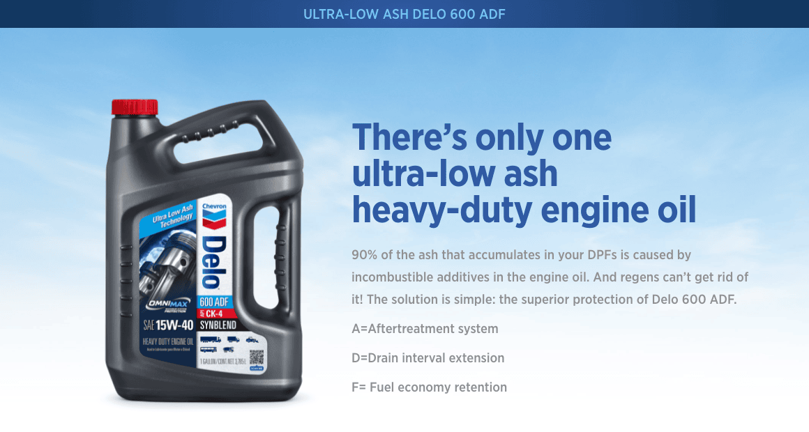 DPF Low Ash Oil | Delo Emissions Control Center, On Hwy | Chevron ...