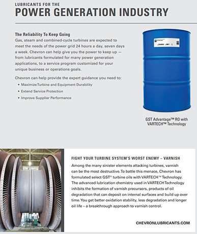 Power Generation | Chevron Lubricants (US)